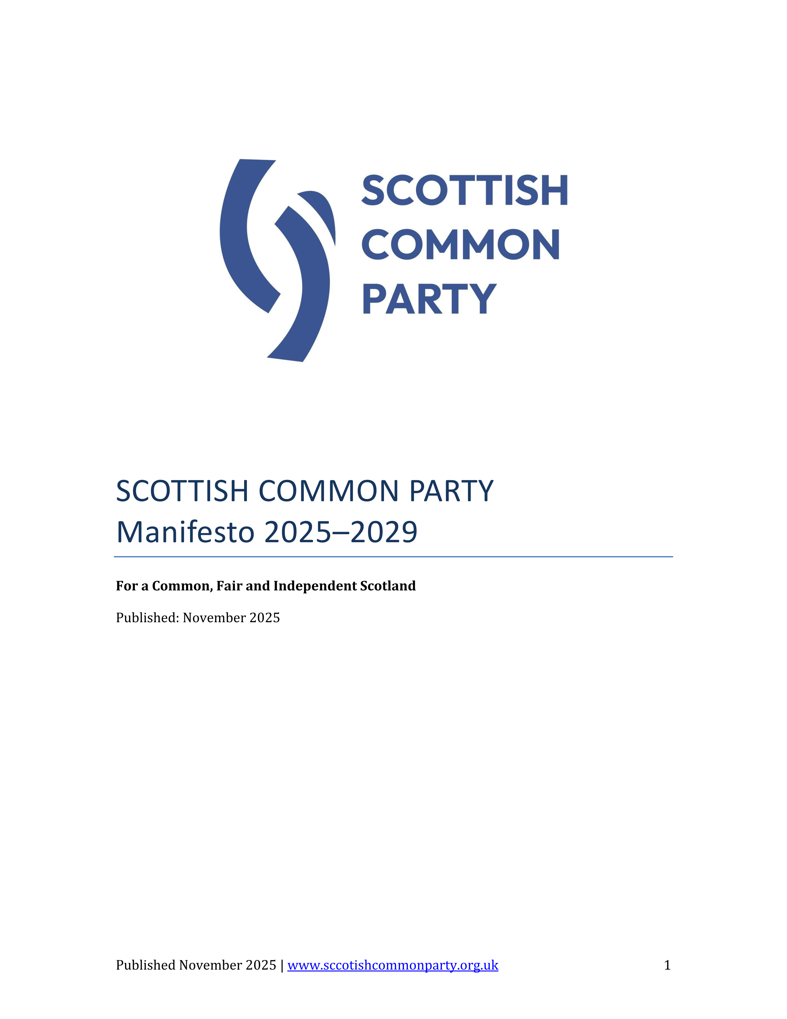 The Scottish Parliamentary Election 2026:- The Manifestos | The Common ...